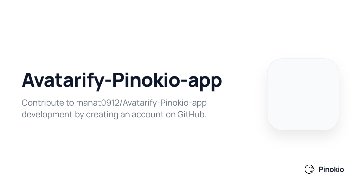 Avatarify-Pinokio-app on Pinokio