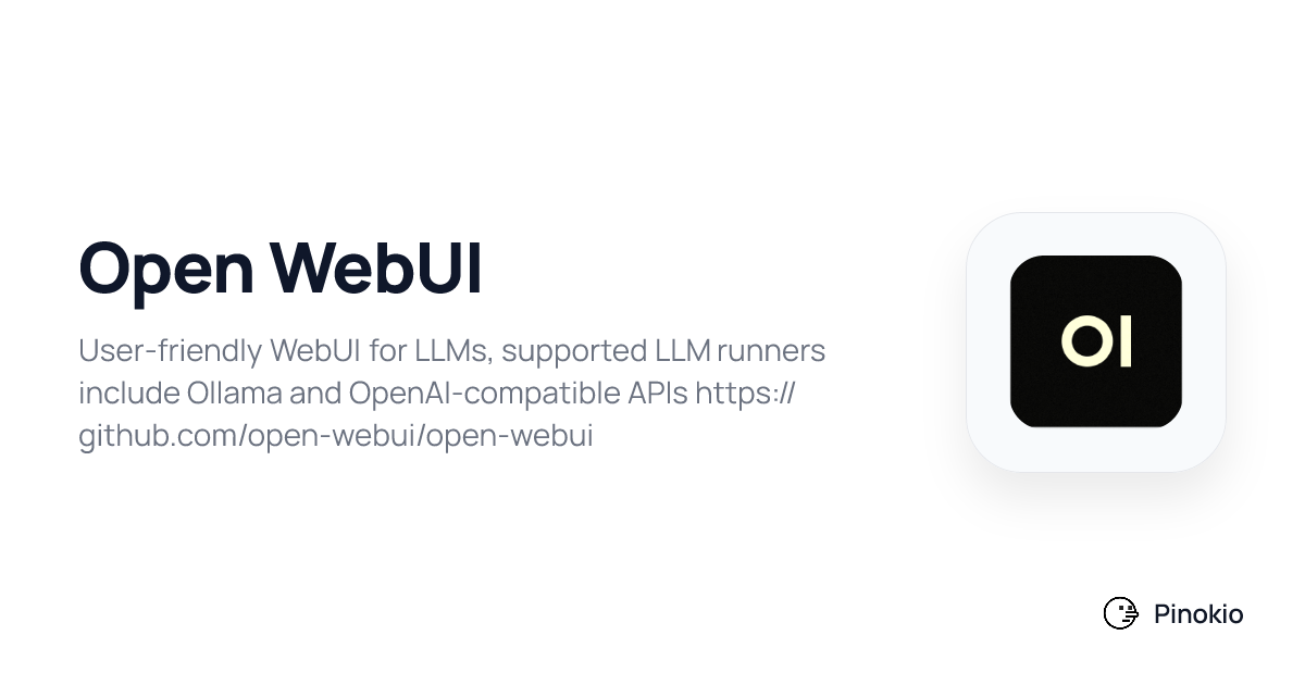Open WebUI on Pinokio