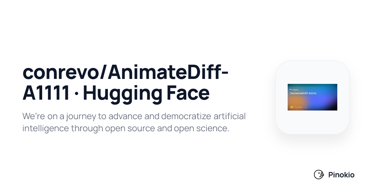 conrevo/AnimateDiff-A1111 · Hugging Face on Pinokio